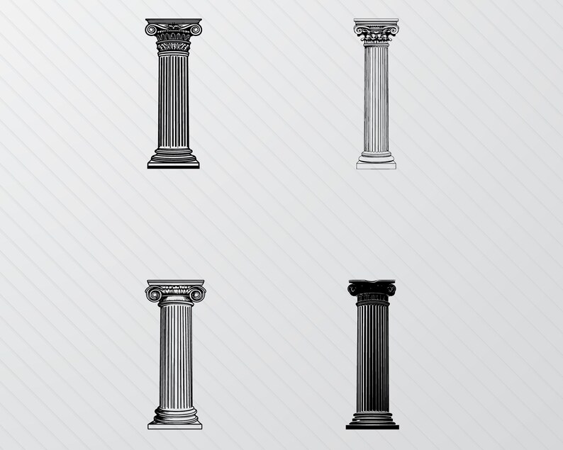 Ancient Column Svg Bundle, Ancient Column Silhouette, Ancient Column ...