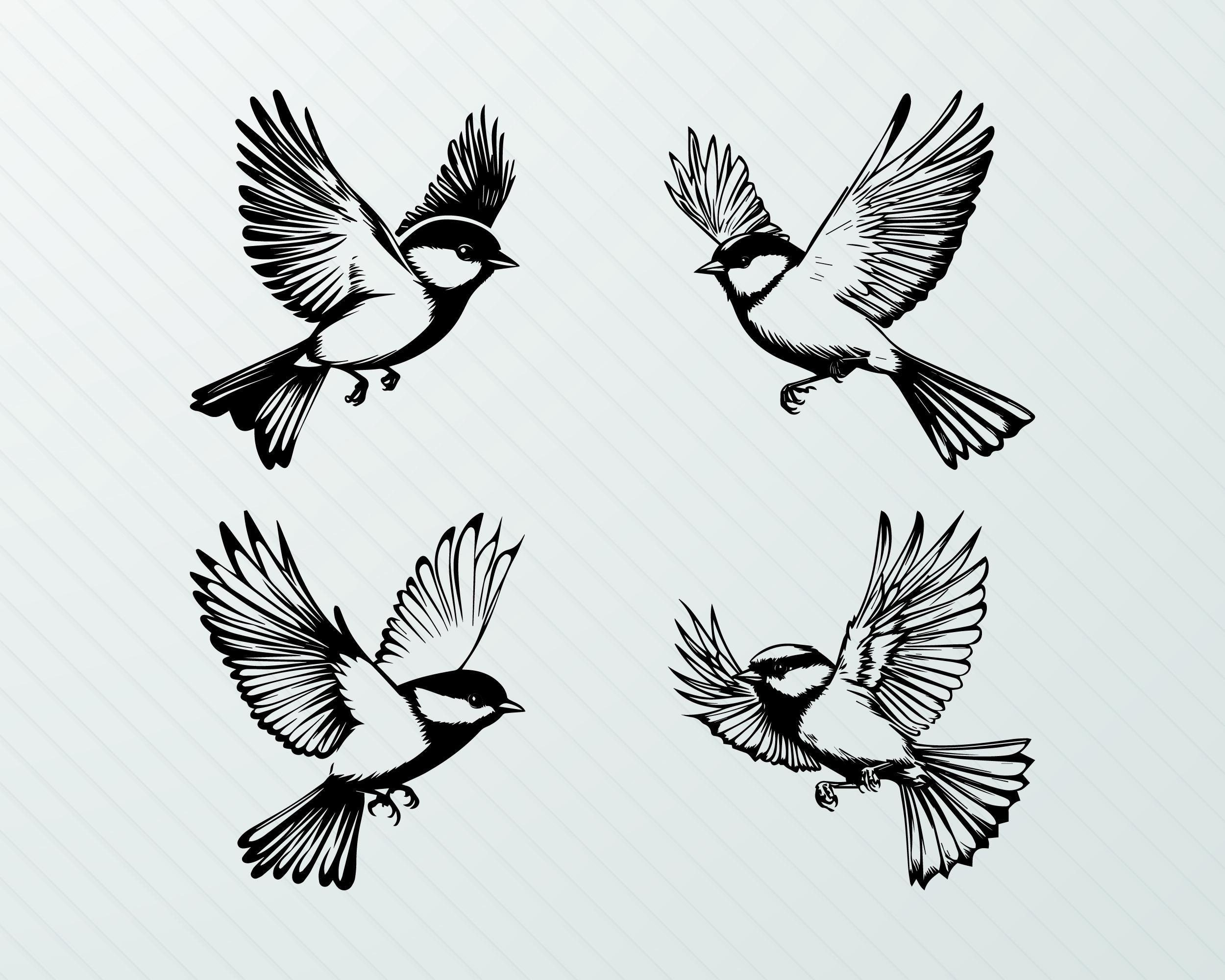 Chickadee SVG PNG Clipart: Bird Silhouette Vector Decal (cut File) - Etsy