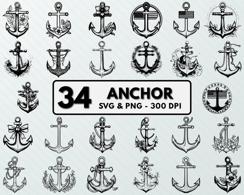 Anchor Svg, Anchor Png, Anchor Clipart, Anchor Silhouette, Anchor Decal ...