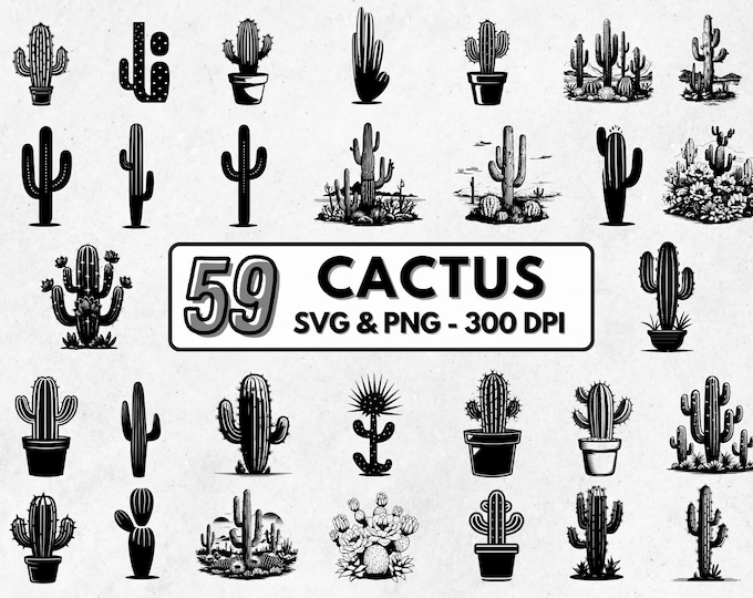 Cactus Outline Svg, Cactus Outline Png, Dxf, Eps, Cactus Vector Svg ...