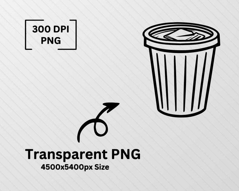 Trash Can Svg, Trash Bin Silhouette Cut Files Cricut, Rubbish Bin Png ...