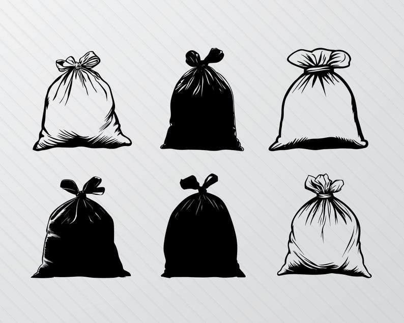Sack Silhouette Svg, Bag Sack Svg Bundle, Sack Clipart Png, Pictogram ...