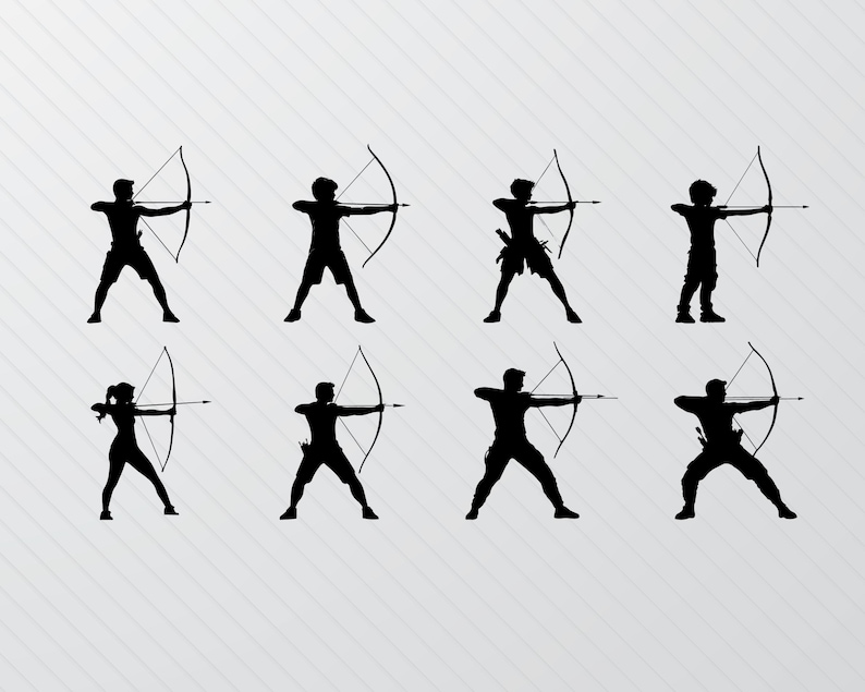 Archery Silhouette Svg, Archery Svg Cut Files, Archery Girl Boy Clipart ...