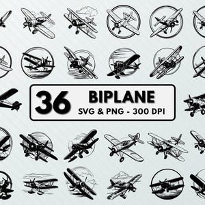 Biplane Svg, Biplane Png, Plane Silhouette, Biplane Cricut, Biplane ...
