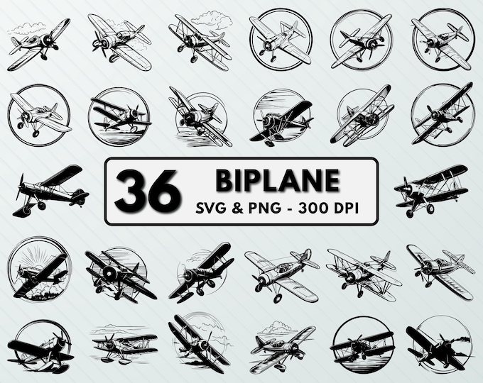 Biplane SVG, Fly Svg, Propeller Plane Svg, Aircraft Svg, Airplan Svg ...