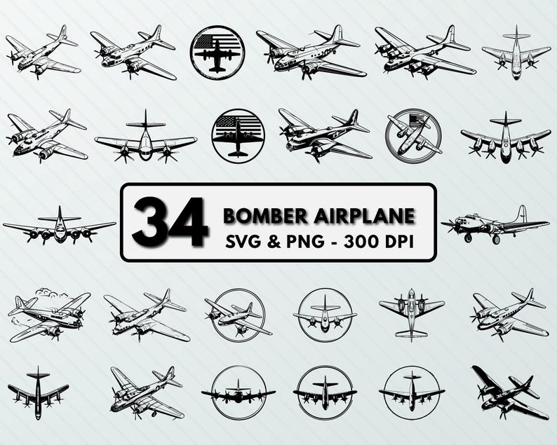 Bomber Airplane Svg Png, Bomber Airplane Clipart, Airplane Silhouette ...