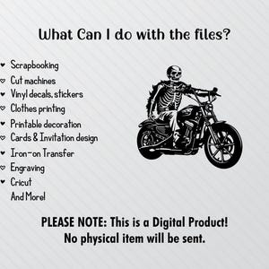 Skeleton Biker Silhouette Svg, Skeleton Biker Svg Bundle, Skeleton ...