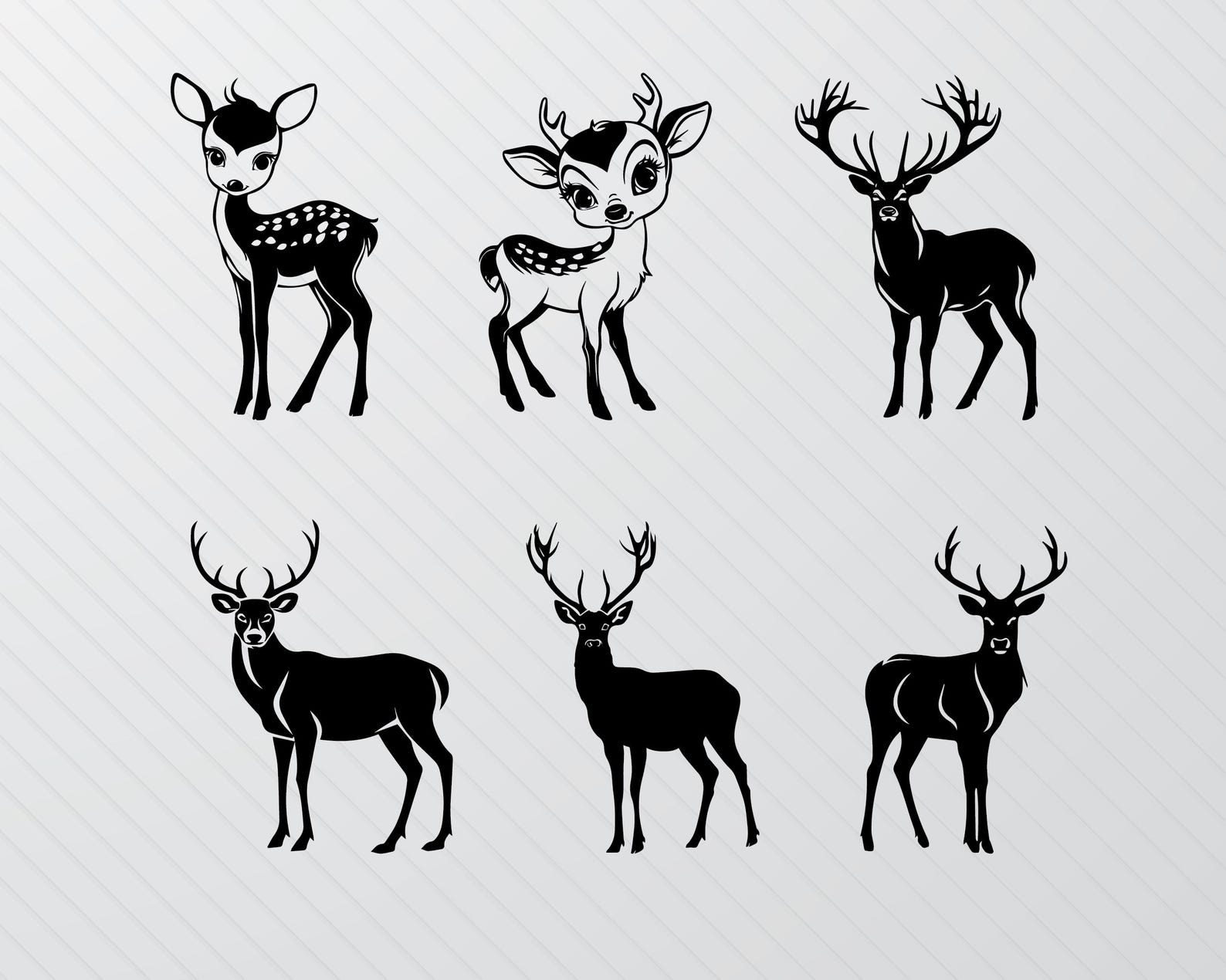 Deer Silhouette Svg, Deer Svg Cut File, Baby Deer Clipart, Deer Png ...