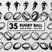 Rugby Ball SVG Bundle: Clipart, Decal, Vector Art (PNG) - Etsy