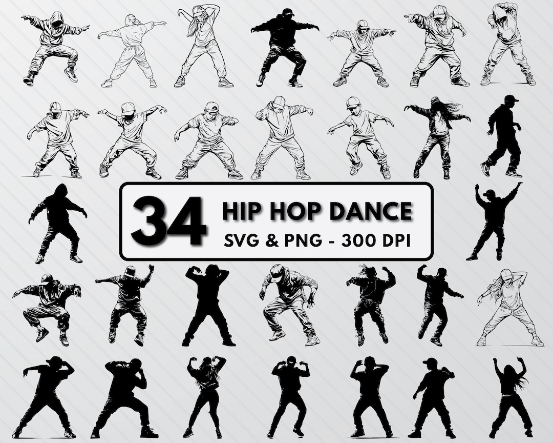 Hip Hop Dance Svg Bundle, Hip Hop Dance Silhouette Art, Hip Hop Dance ...