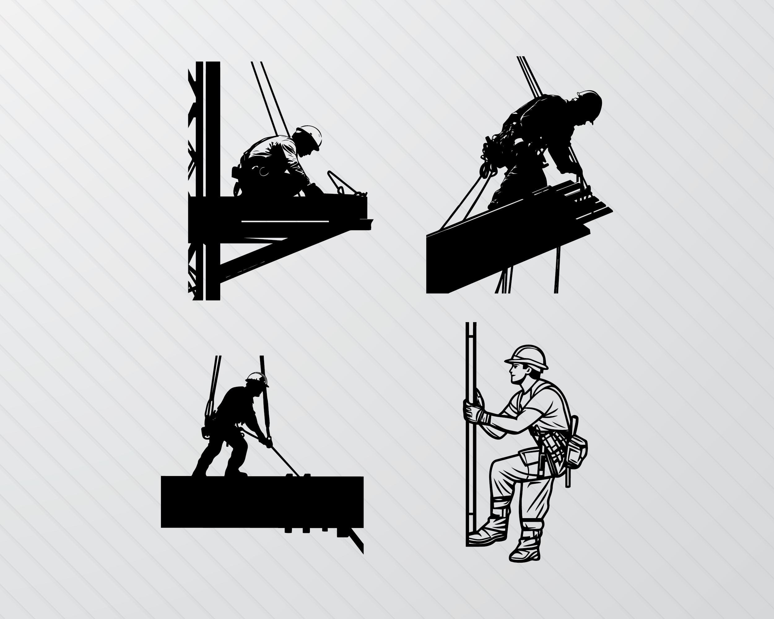 Ironworker Silhouette: Labor Cut Files for Cricut (SVG, PNG) - Etsy