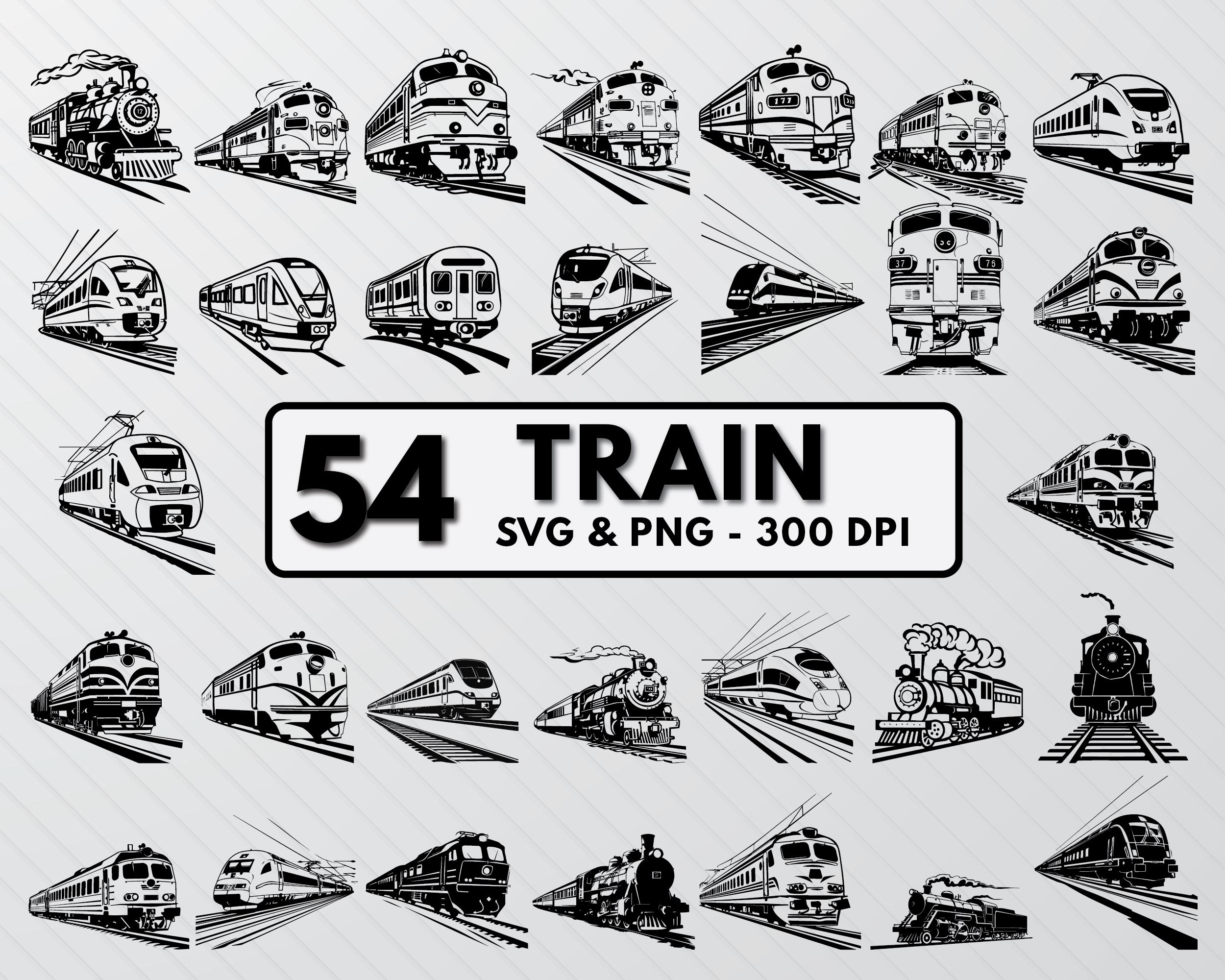 Train Svg Bundle, Train Silhouette Bundle, Train Clipart Png, Big Train ...