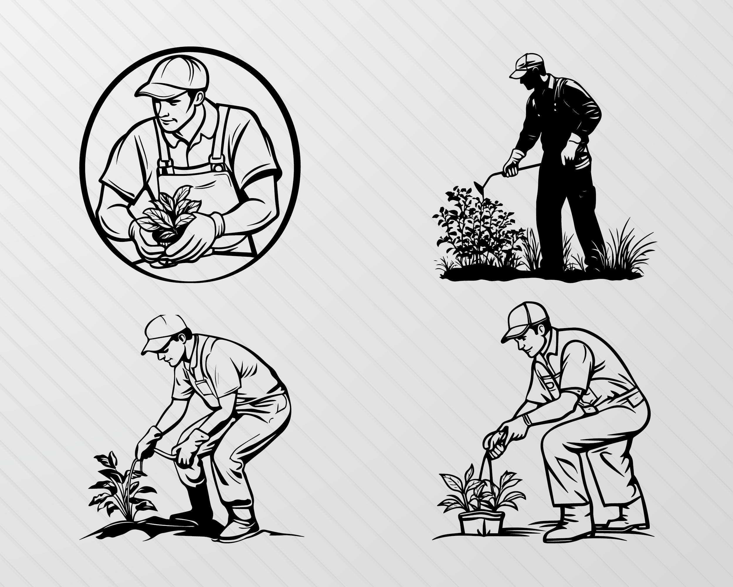 Gardening Svg Bundle, Gardening Silhouette Art Png, Planting Svg Design ...