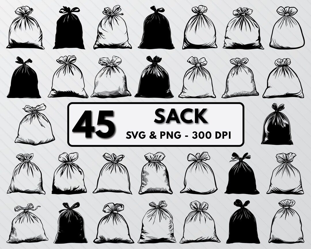 Sack Silhouette Svg, Bag Sack Svg Bundle, Sack Clipart Png, Pictogram ...