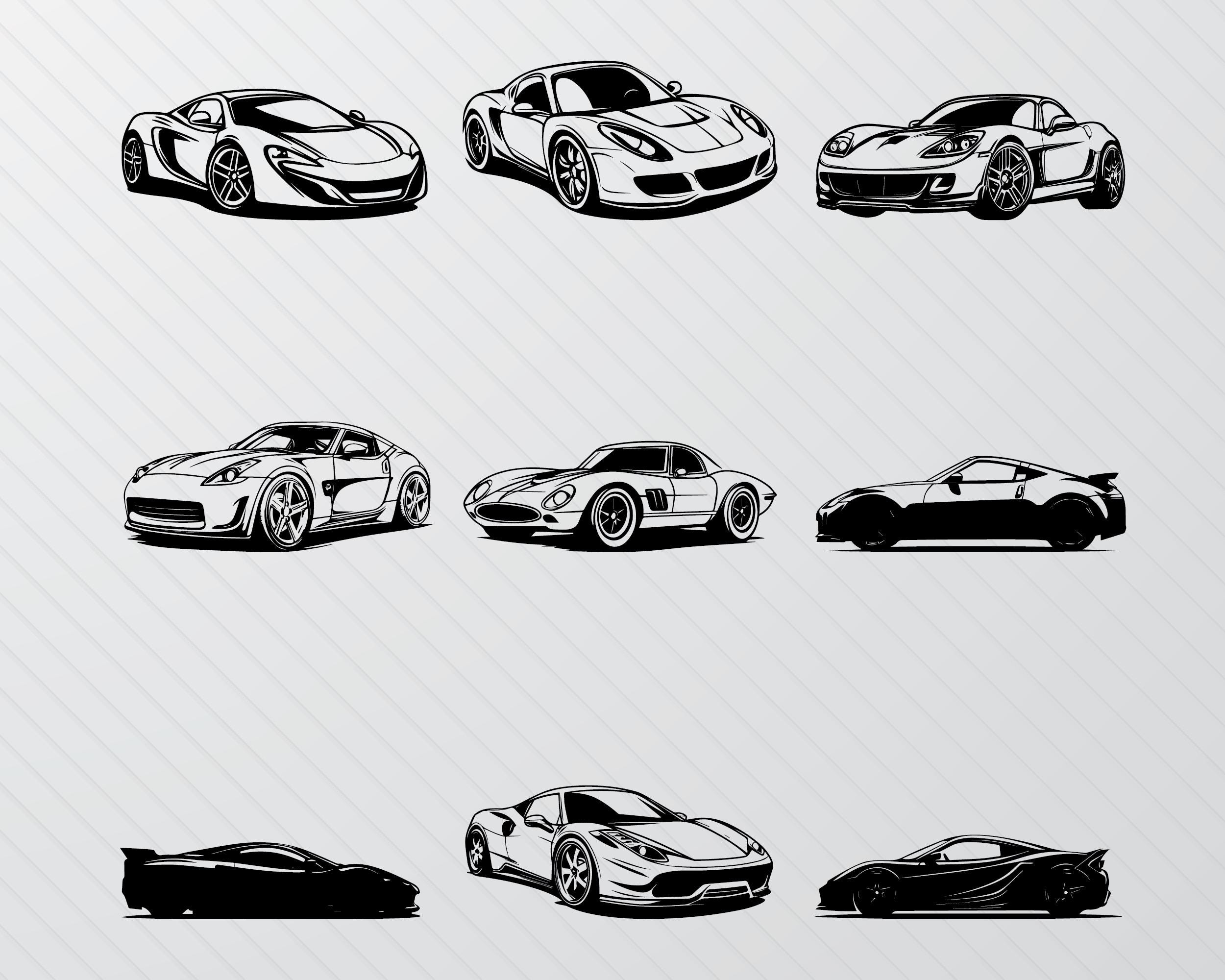 Sports Car Svg Bundle, Sports Car Silhouette, Sports Car Clipart Png ...