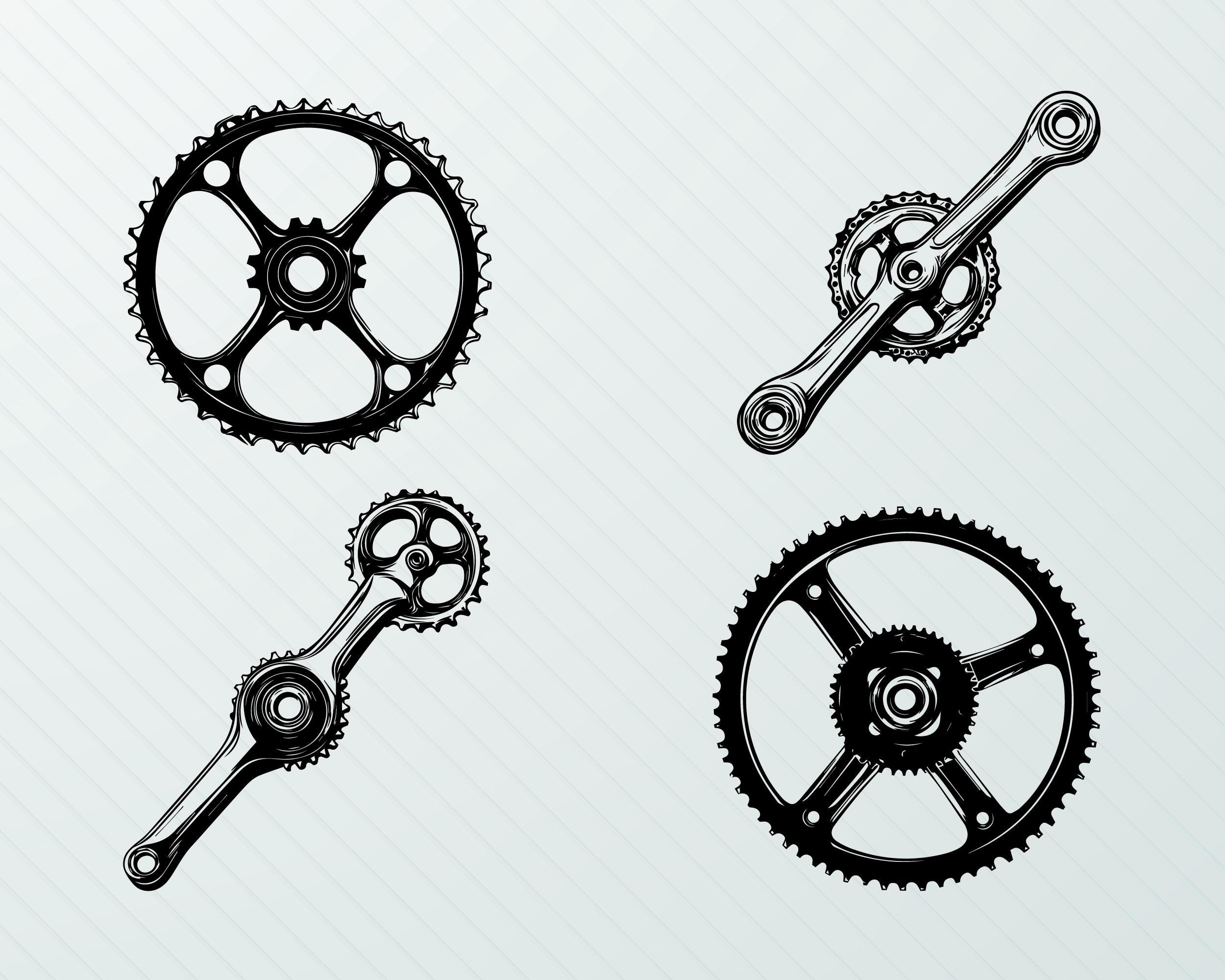 Bike Crank SVG PNG: Bicycle Clipart, Vector Cut Files - Etsy