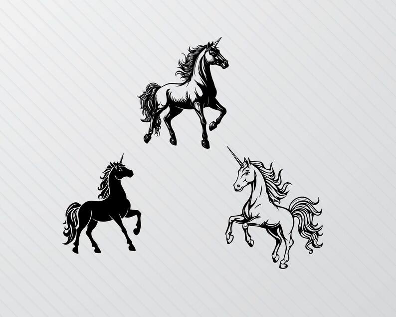 Unicorn Silhouette Svg Cute Unicorn Svg Bundle Set Unicorn Clipart