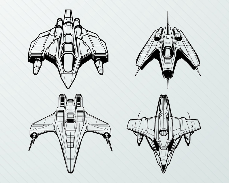 Spaceship SVG PNG Clipart: Vector Art, Decal Cut Files - Etsy