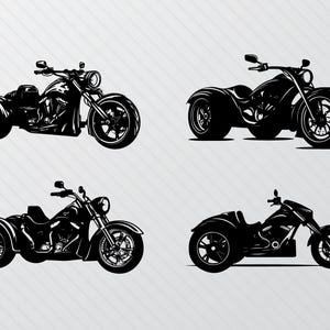 Trike Motorcycle SVG Bundle: Clipart Silhouette PNG, Decal Icon - Etsy