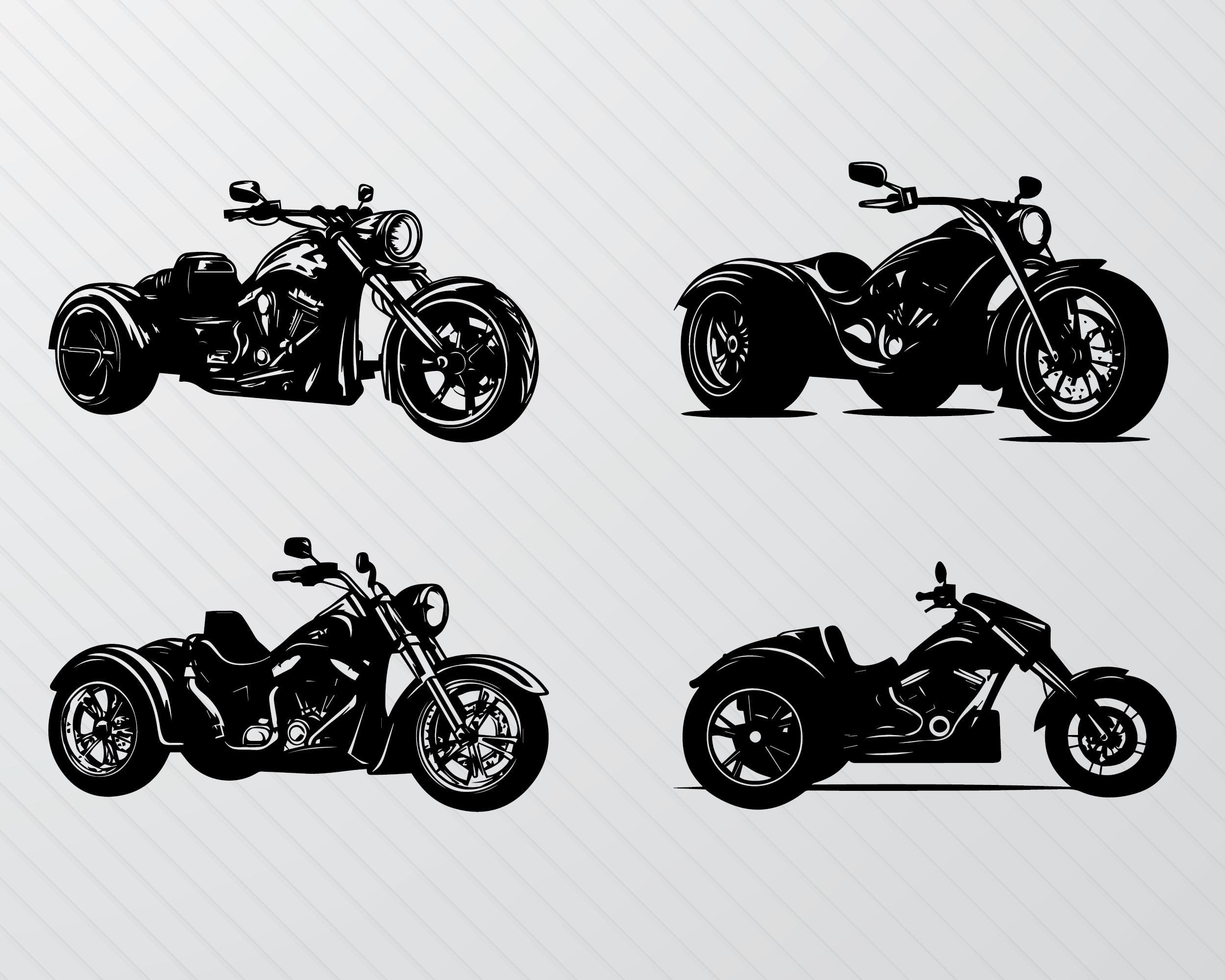 Trike Motorcycle Svg Bundle, Trike Motorcycle Silhouette Png, Trike ...