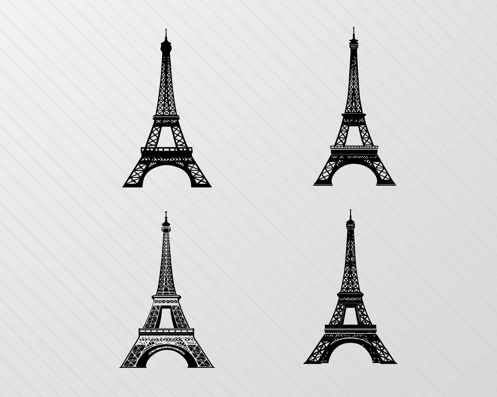 Eiffel Tower Silhouette Svg, Eiffel Tower Svg Bundle Set, Tower Png ...