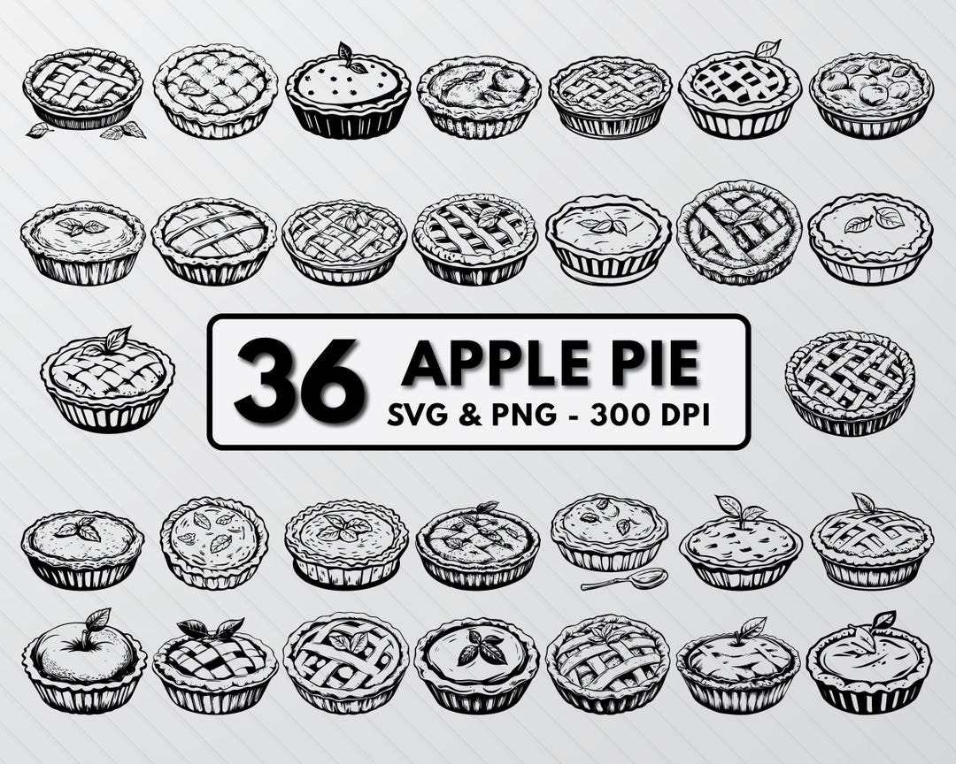 Apple Pie Silhouette Svg, Apple Pie Svg Cut File, Apple Pie Clipart Png ...