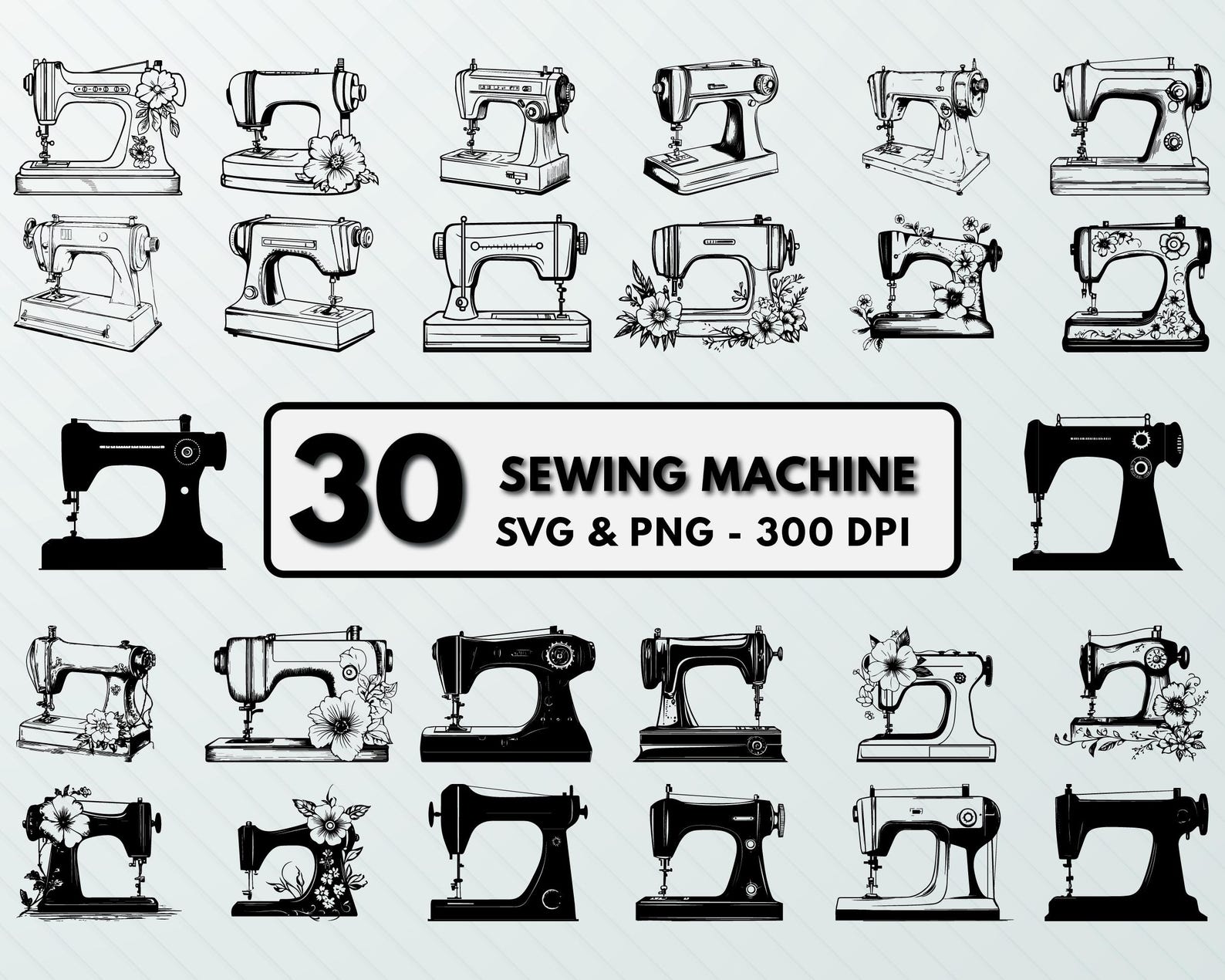 Sewing Machine Svg Png, Sewing Machine Clipart Art, Silhouette, Decal ...