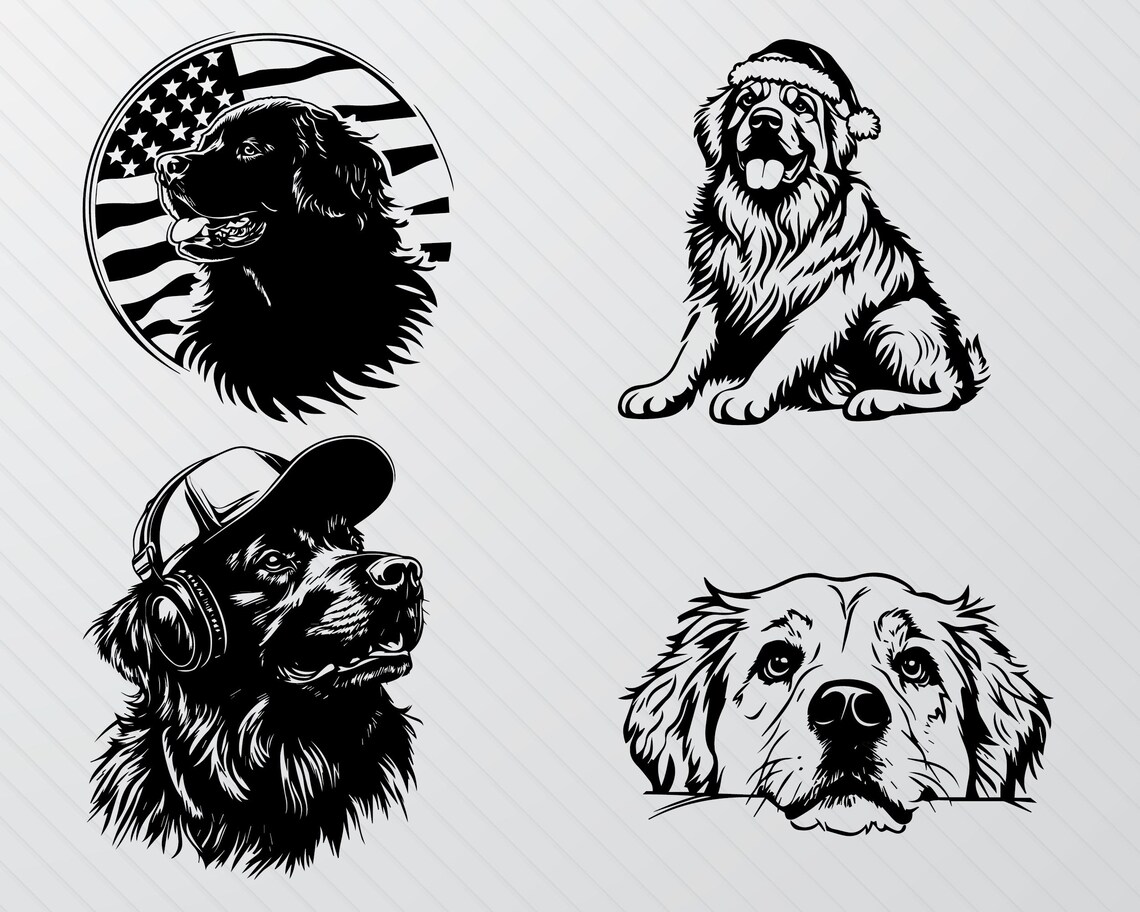 Leonberger Dog SVG Bundle: Silhouette Vector Clipart (PNG) - Etsy