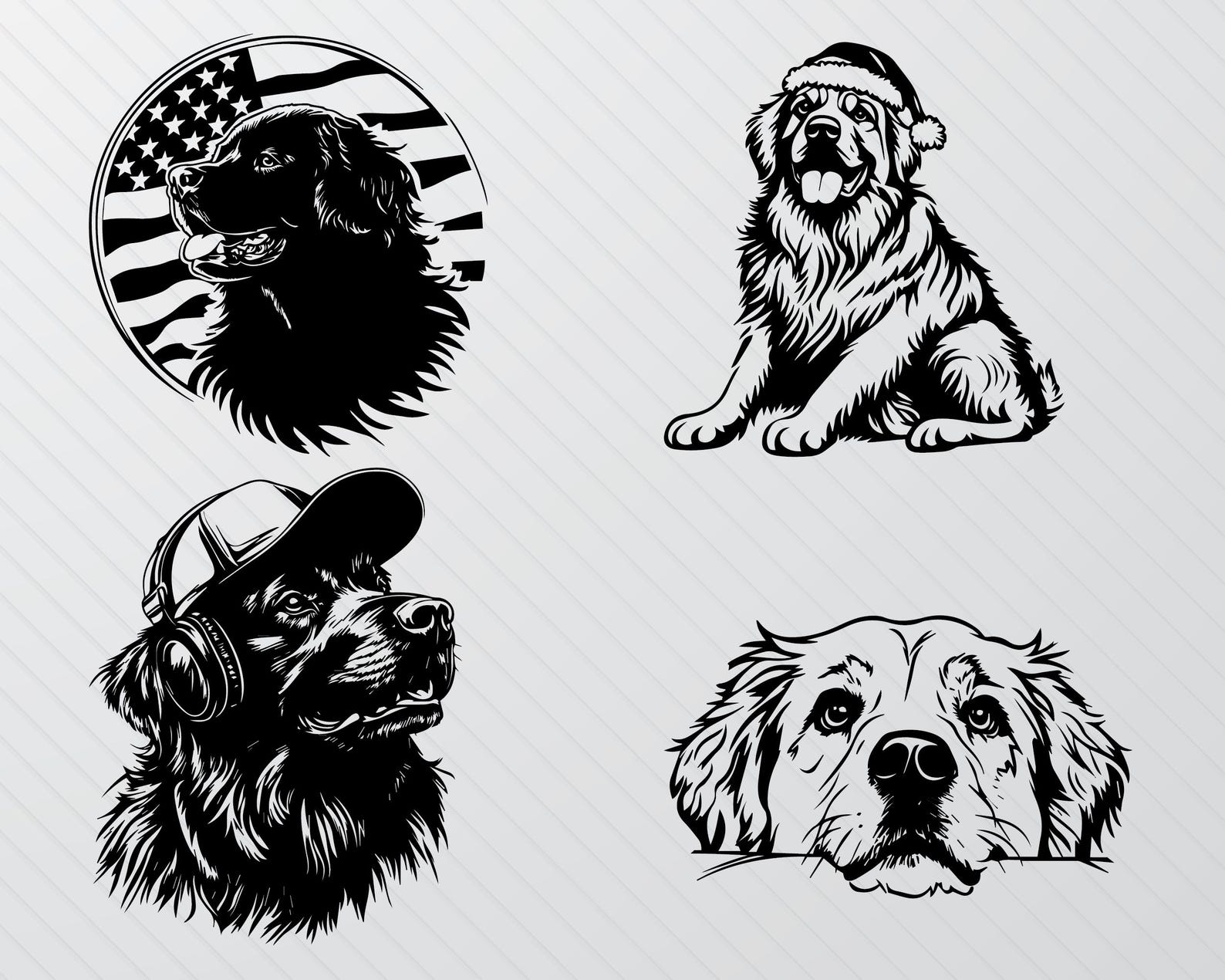 Leonberger Dog SVG Bundle: Silhouette Vector Clipart (PNG) - Etsy