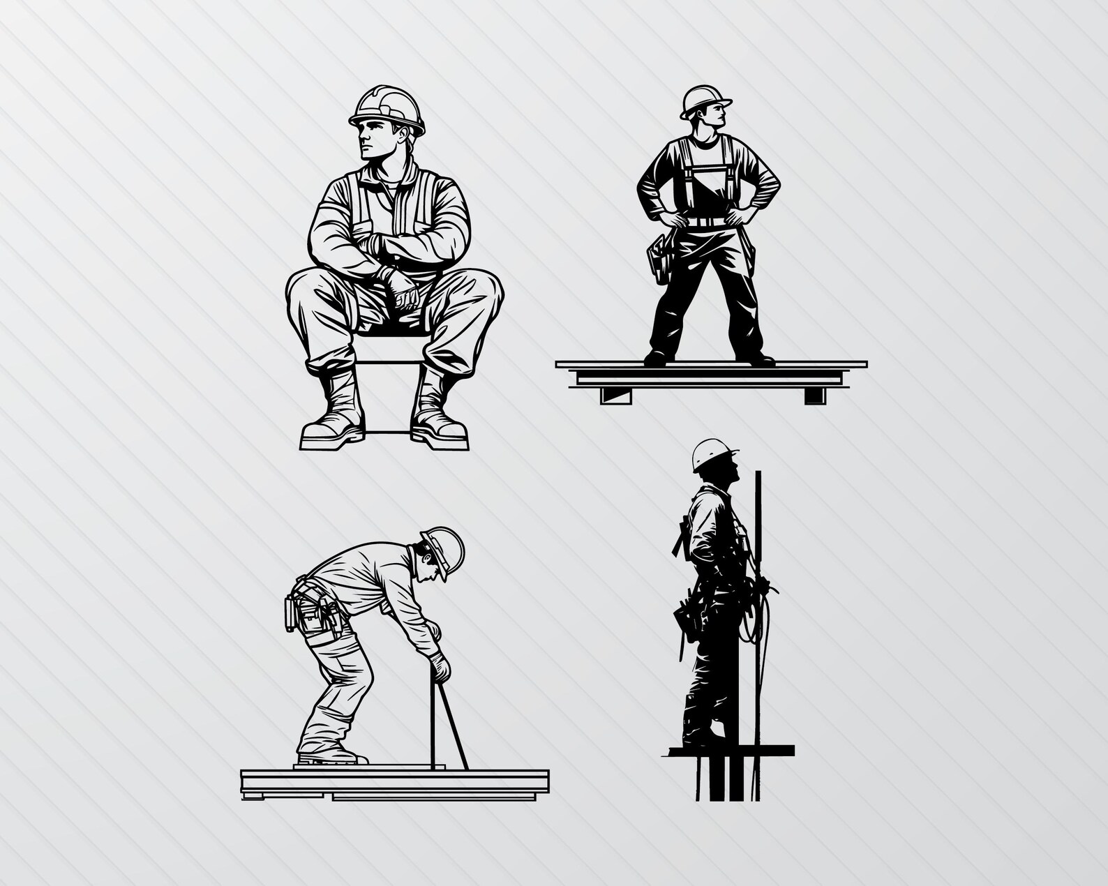 Ironworker Silhouette: Labor Cut Files for Cricut (SVG, PNG) - Etsy