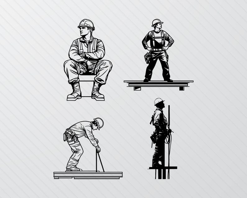 Ironworker Silhouette: Labor Cut Files for Cricut (SVG, PNG) - Etsy