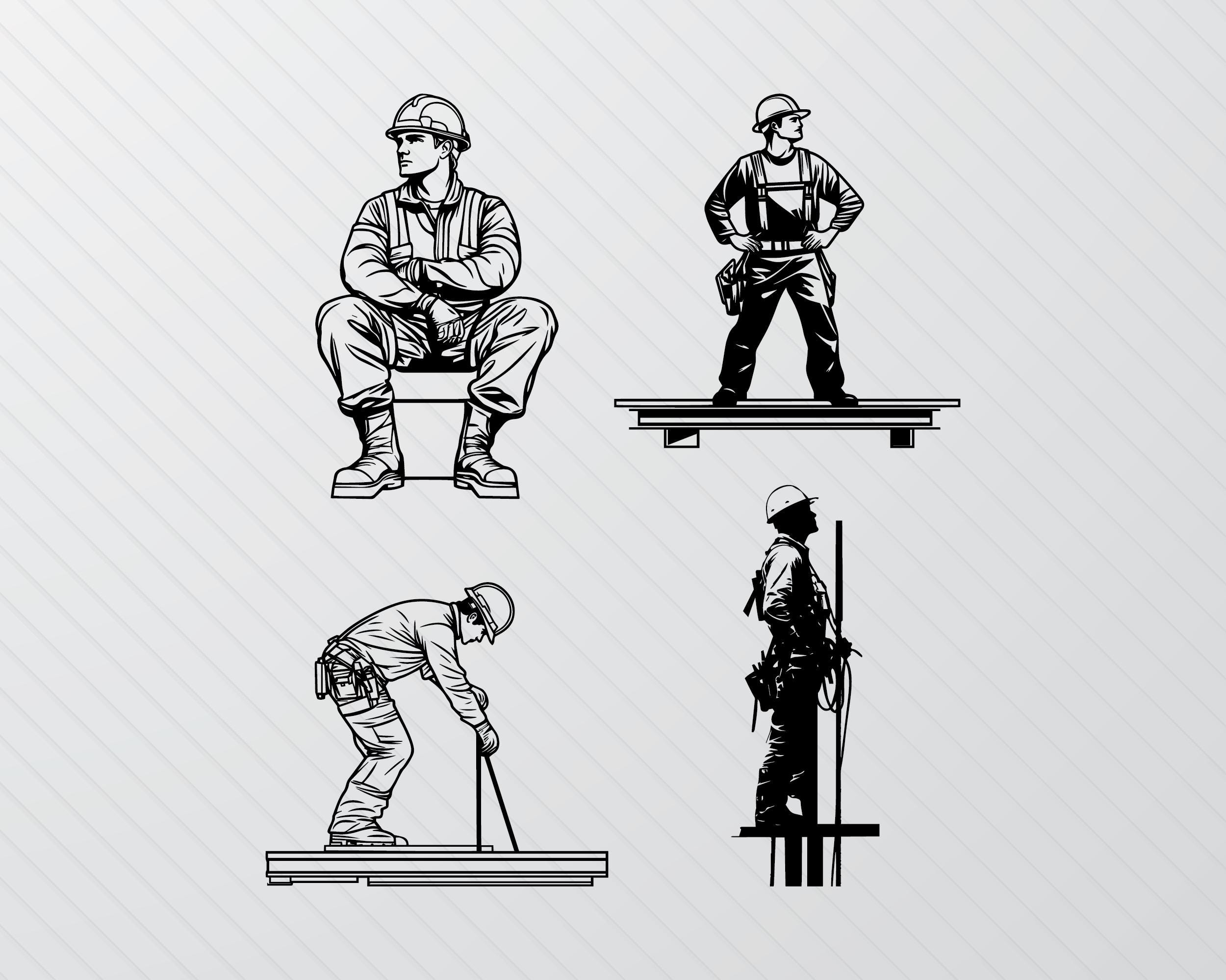 Ironworker Silhouette: Labor Cut Files for Cricut (SVG, PNG) - Etsy