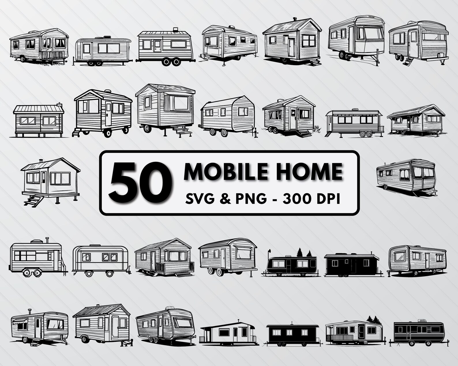 Mobile Home SVG Bundle: 50 Vector Art Designs (PNG, Cricut) - Etsy