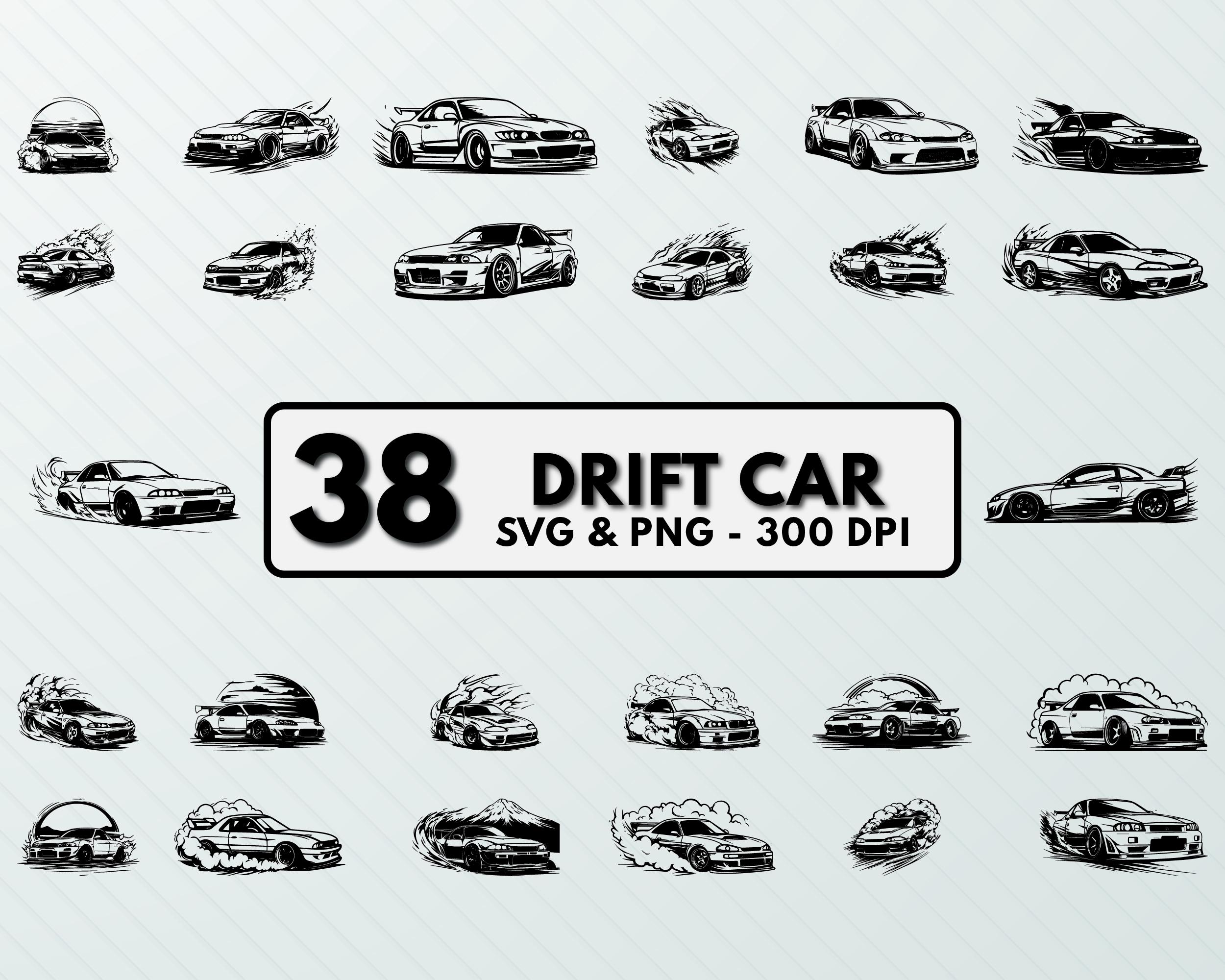 Drift Car Svg Png, Drift Car Clipart, Drift Car Silhouette, Drift Car ...