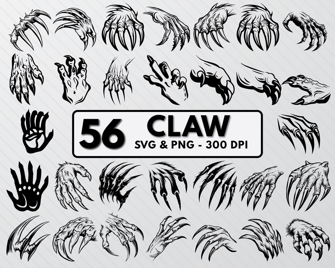 Claw Silhouette Svg, Claw Svg Cut File, Animal Claw Clipart, Animal ...