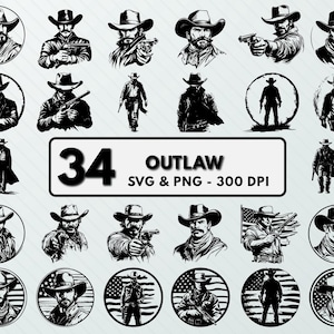 Outlaw Svg Png, Outlaw Clipart, Outlaw Silhouette Decal, Outlaw Vector ...