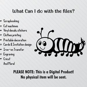 Caterpillar Svg Bundle, Caterpillar Silhouette, Spring Caterpillar ...