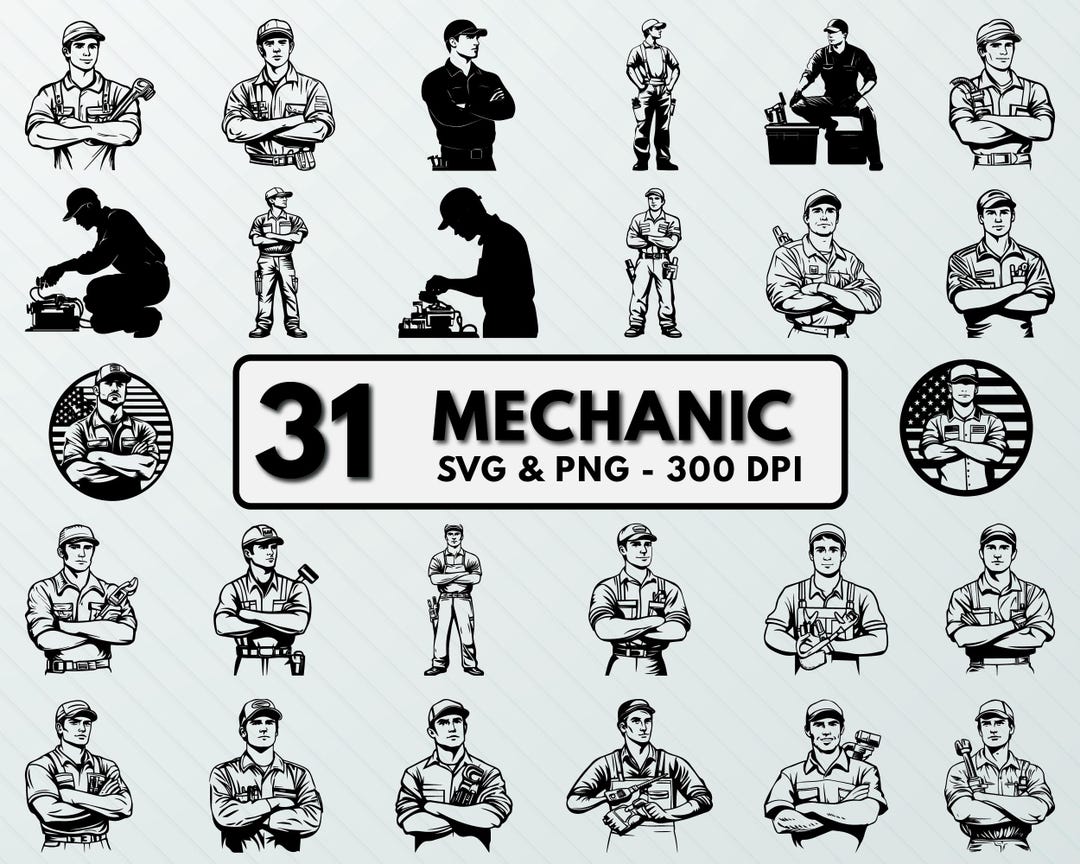 Mechanic Svg, Mechanic Png, Clipart, Silhouette, Decal, Repair Tool ...