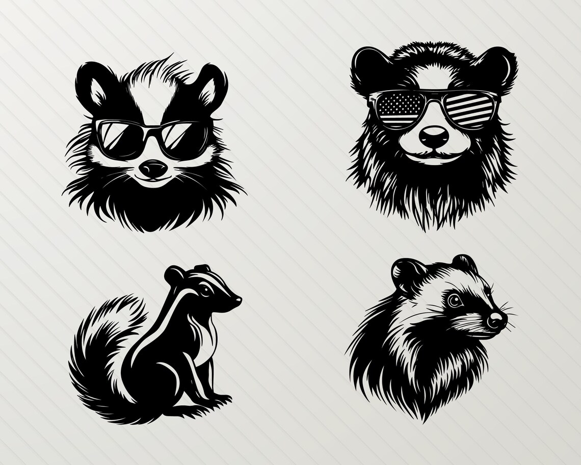 Skunk SVG Bundle: Silhouette Art, Vector Decal (digital Download) - Etsy