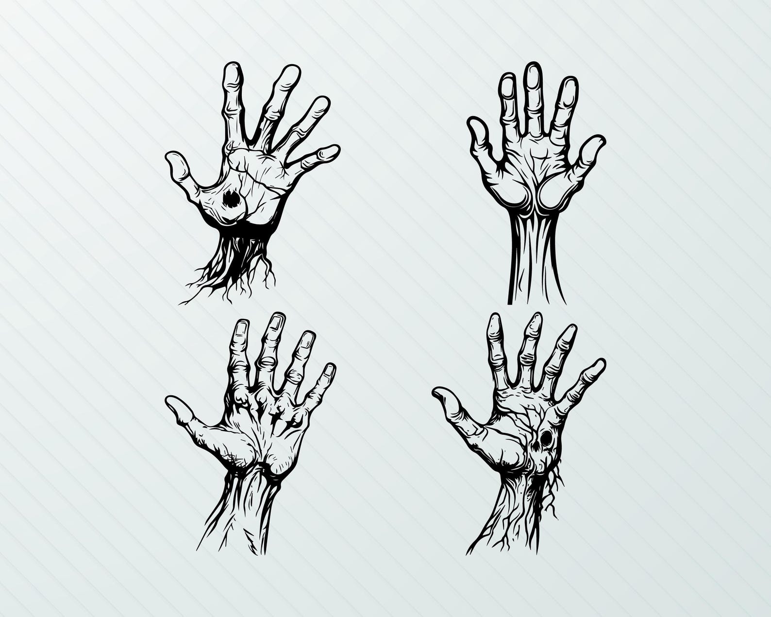 Zombie Hand Svg Png Bundle, Zombie Hand Clipart, Zombie Hand Silhouette ...