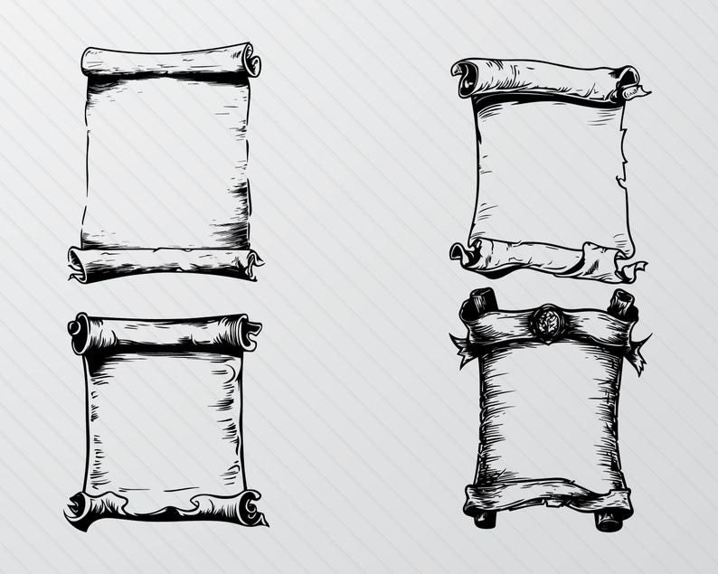 Parchment Svg Bundle Graphic, Parchment Silhouette Art Png, Papyrus Svg ...