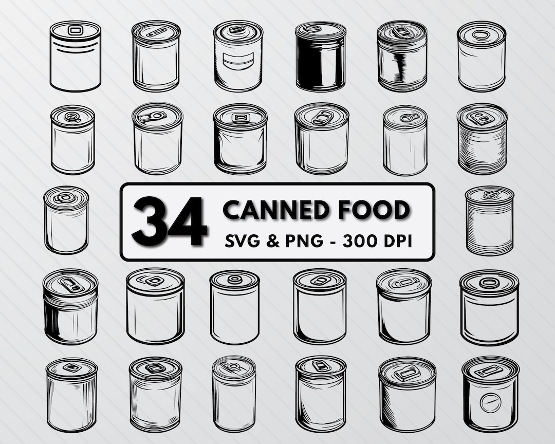 Canned Food Svg, Food Can Silhouette Cut File Cricut, Canned Food Png ...