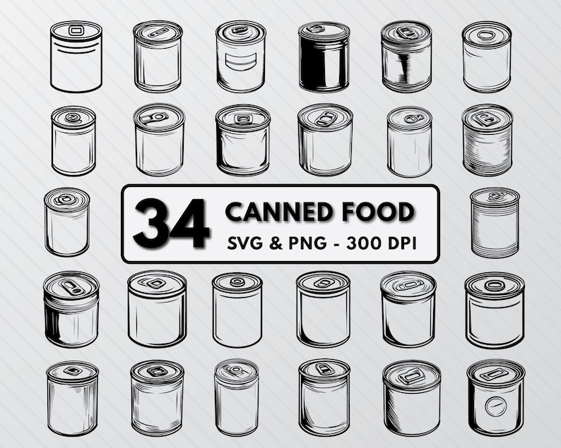 Canned Food Svg, Food Can Silhouette Cut File Cricut, Canned Food Png ...