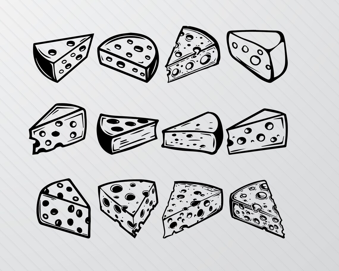 Cheese Silhouette Svg, Cheese Svg Bundle, Cheese Clipart Png, Cheese ...