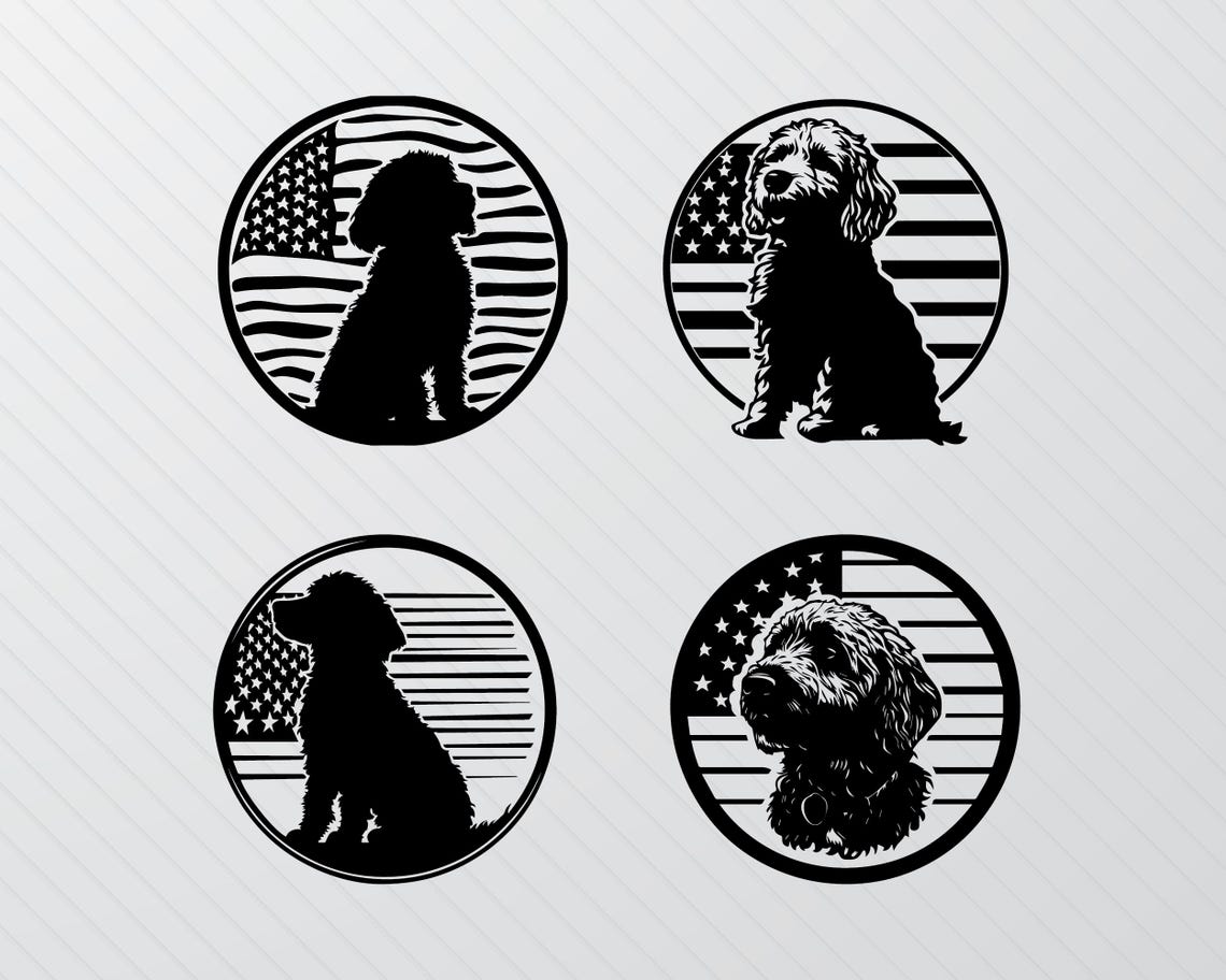 Cockapoo Dog Silhouette: SVG, PNG Clipart Bundle - Etsy