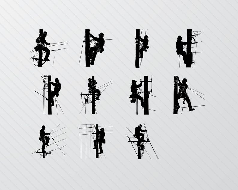 Lineman Silhouette Svg, Lineman Svg Cut File, Lineman Clipart ...