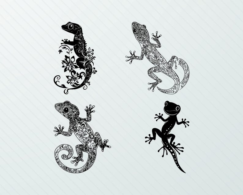 Gecko Svg Png Bundle, Gecko Clipart, Gecko Silhouette, Gecko Vector ...