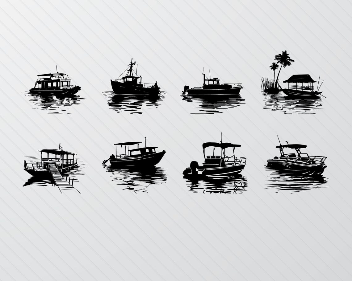 Pontoon Boat SVG Bundle: Boating Clipart (PNG, SVG) - Etsy