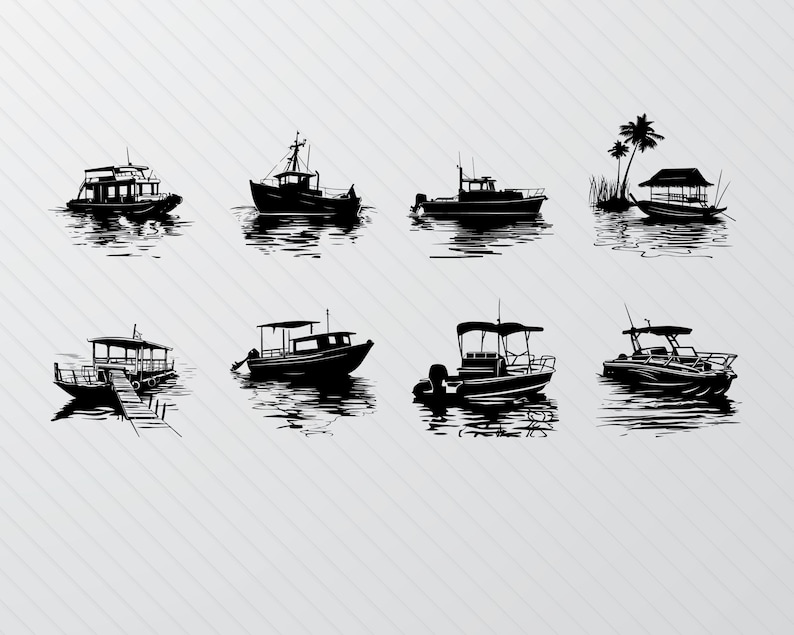 Pontoon Boat SVG Bundle: Boating Clipart (PNG, SVG) - Etsy