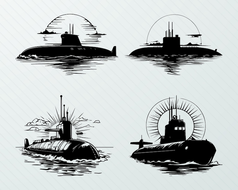 Submarine SVG & PNG Clipart: Vector Art Designs (digital Download) - Etsy